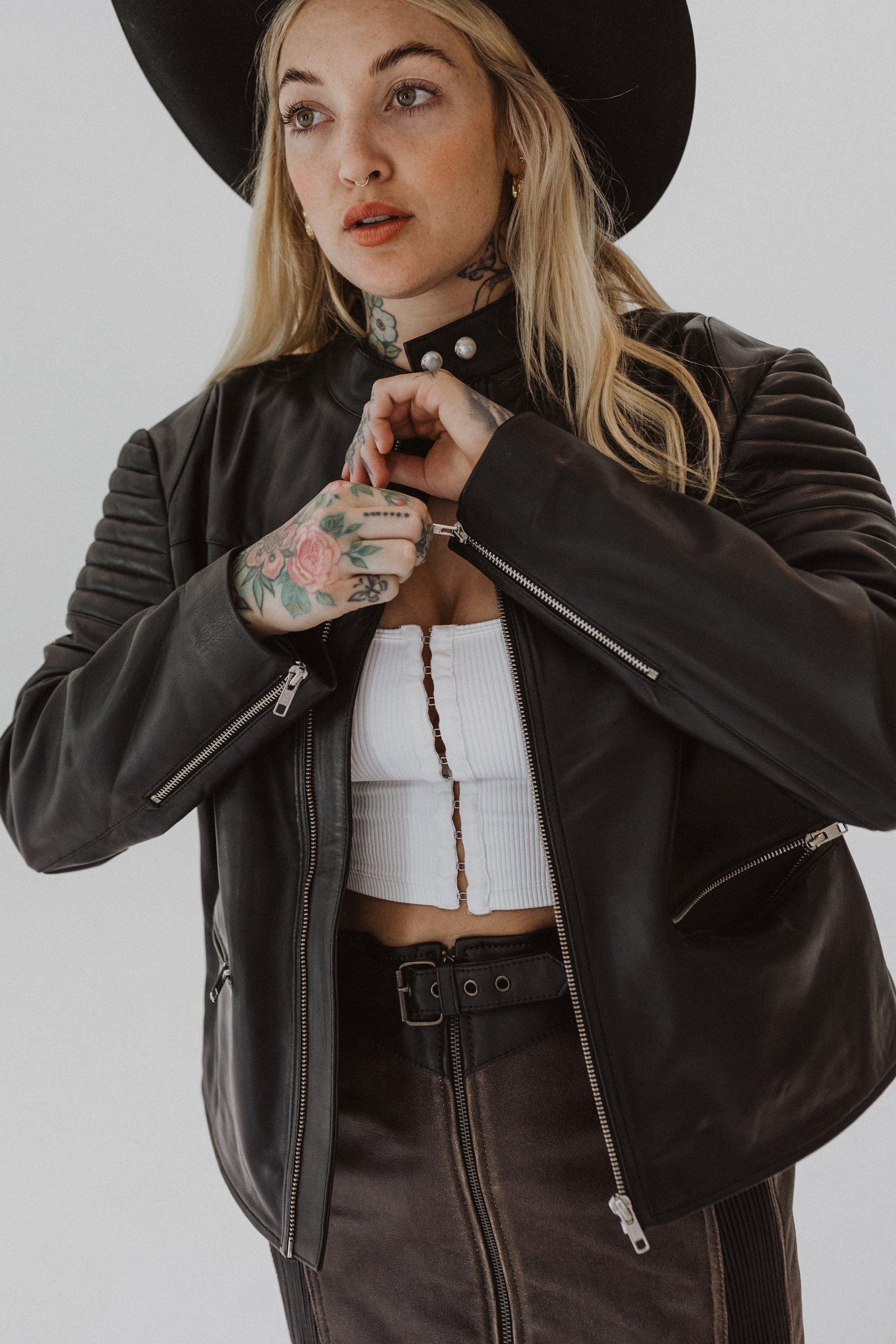 Winner JACKET - Black leather women's moto jacket — Understated Leather