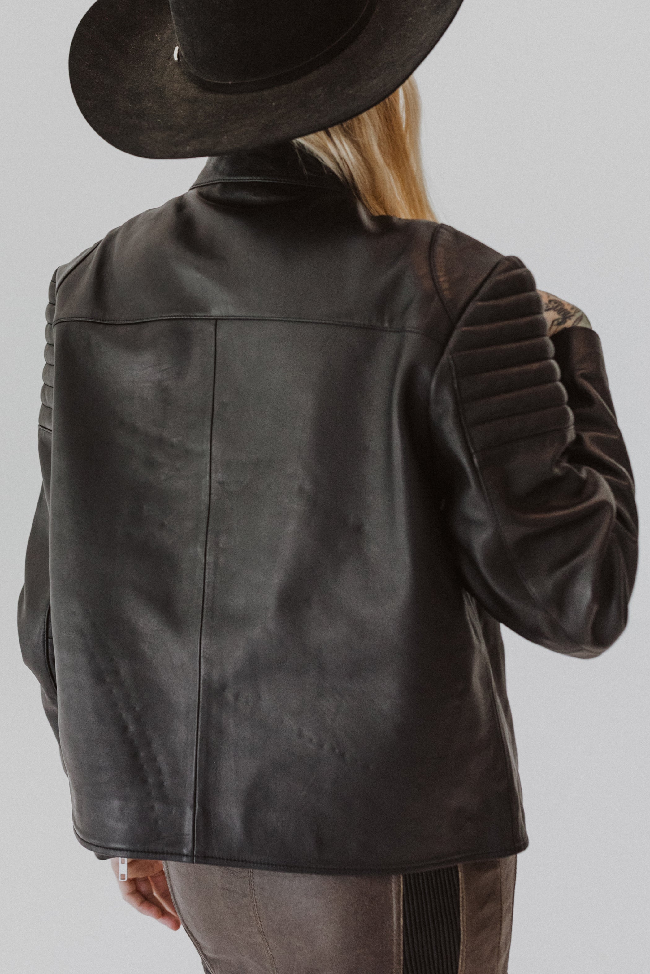 Winner JACKET - Black leather women's moto jacket — Understated Leather