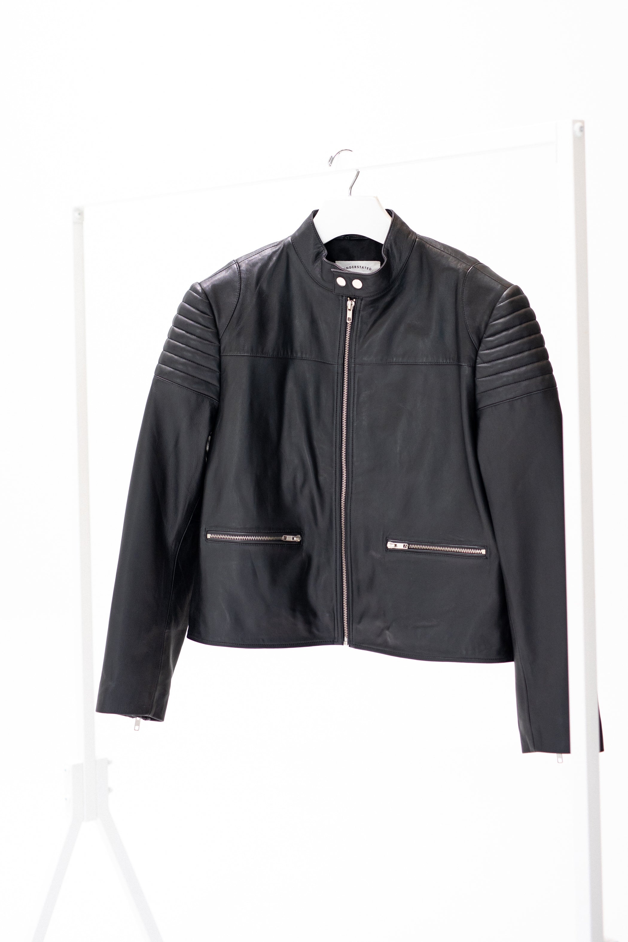 Winner JACKET - Black leather women's moto jacket — Understated Leather